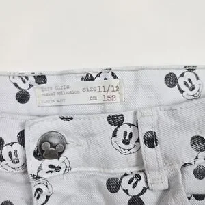 Zara | Bottoms | Zara X Disney Girls 112y Light Grey Mickey Mouse Denim ...